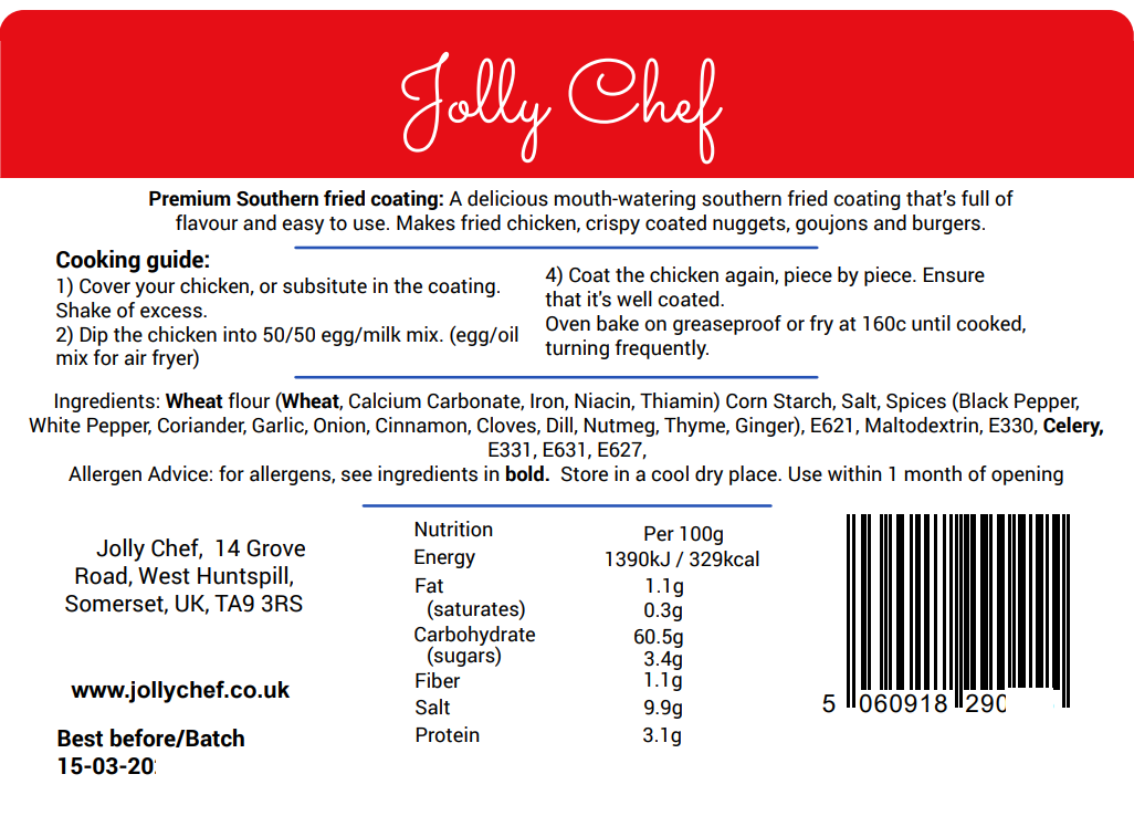 Southern Fried Chicken Coating - Jolly Chef