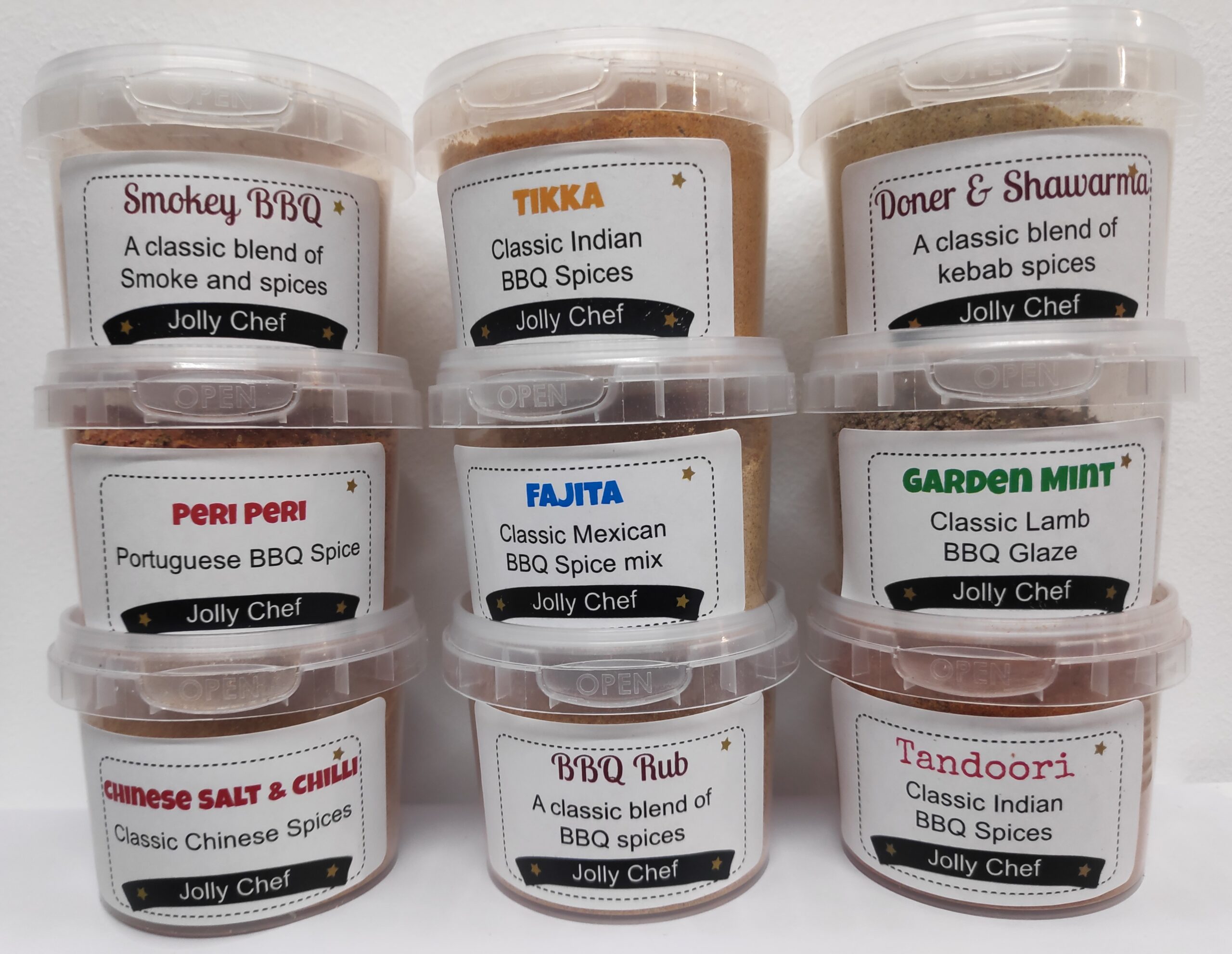 BBQ Spices. Set of 9 BBQ Marinade and Cooking Spice Rubs - Jolly Chef